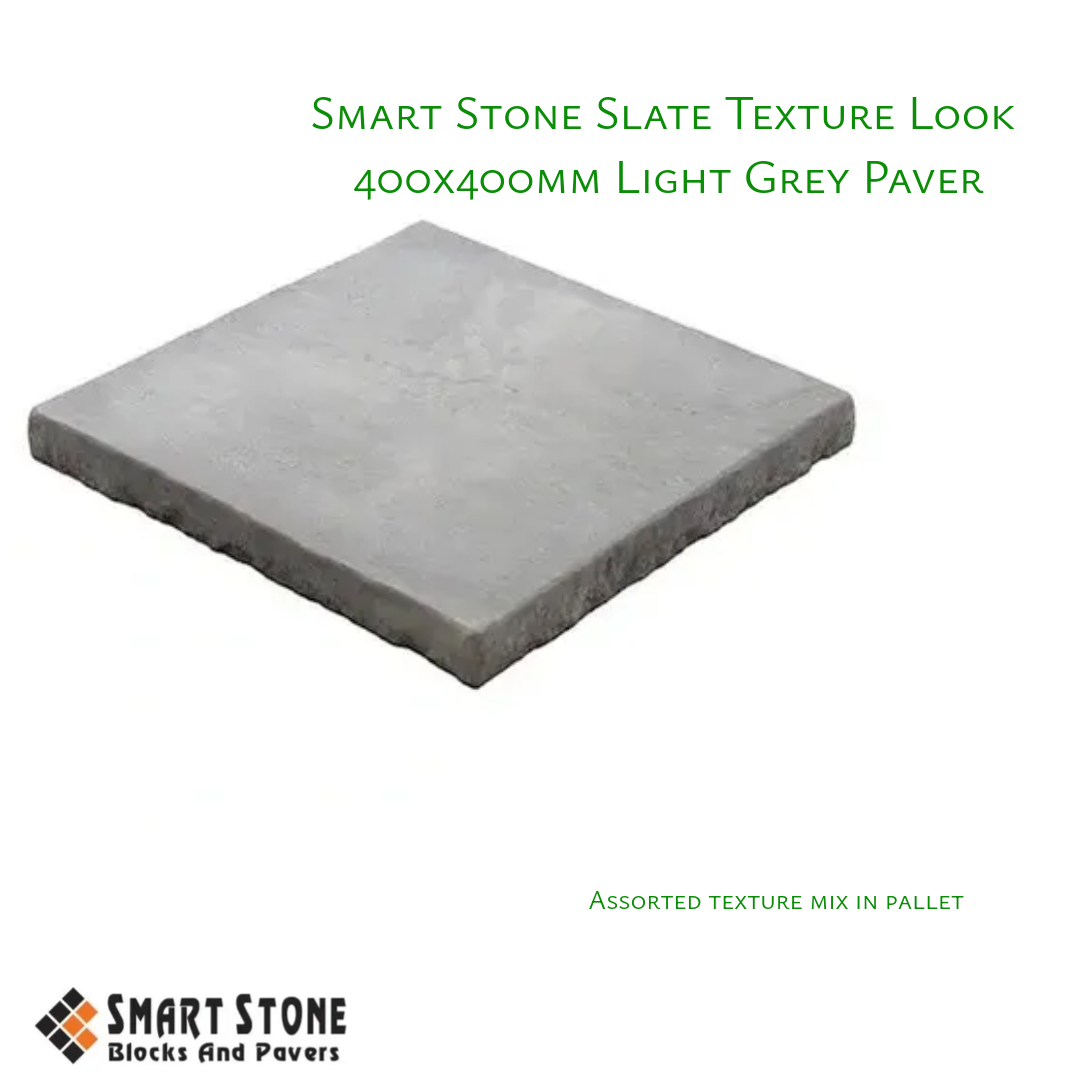 Smart Stone Slate Texture Look Light Grey Paver 400 – Smart Stone ...