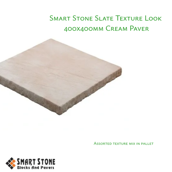 Smart Stone Slate Texture Look Cream Paver 400 – Smart Stone Blocks ...