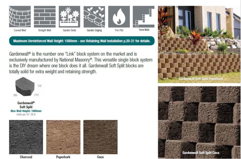 National Masonry Garden Wall Soft Split Coco Retaining Wall Block ...